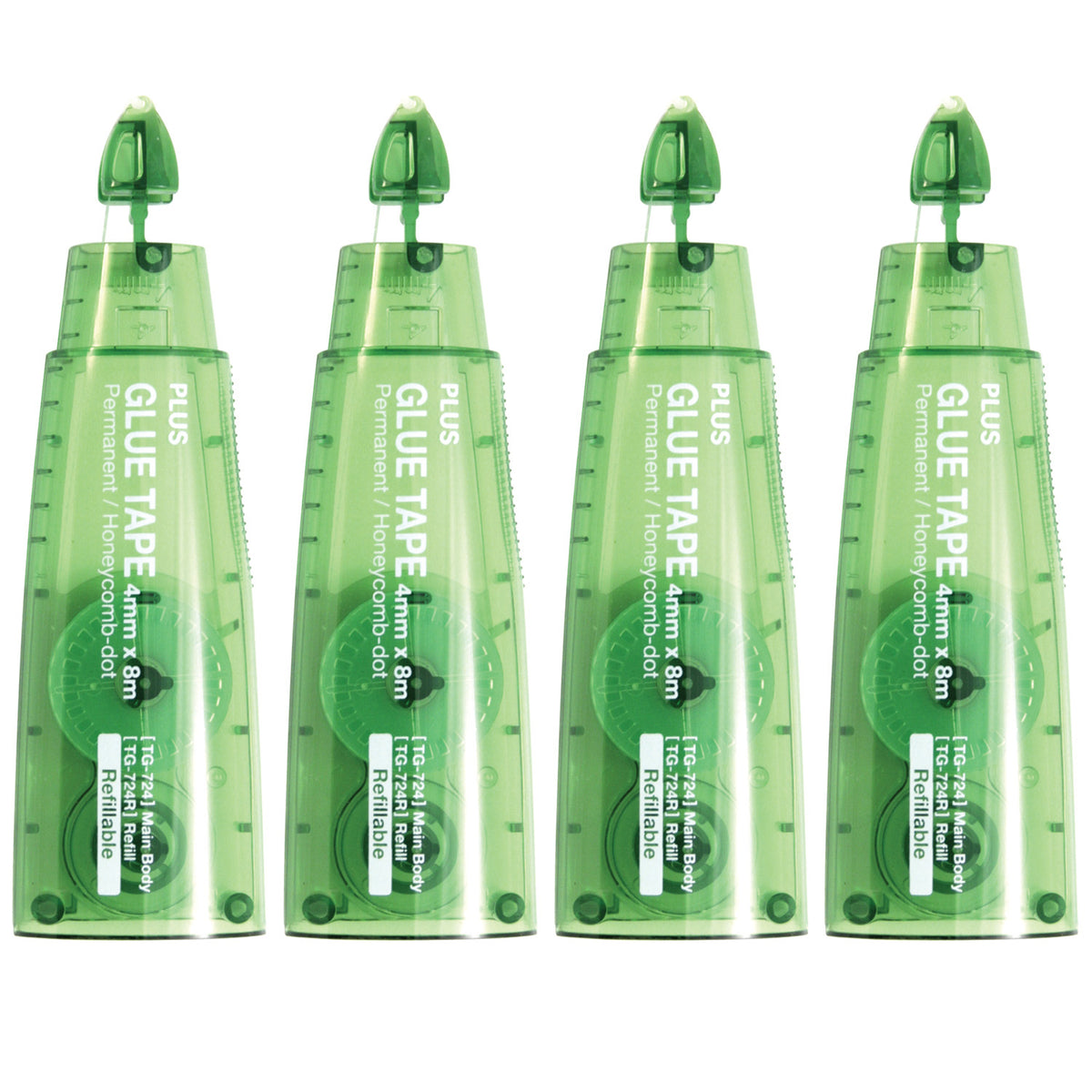 PLUS TG-724 Extra-Thin Green Permanent Glue Tape - 4 Pack Refill — PLUS ...