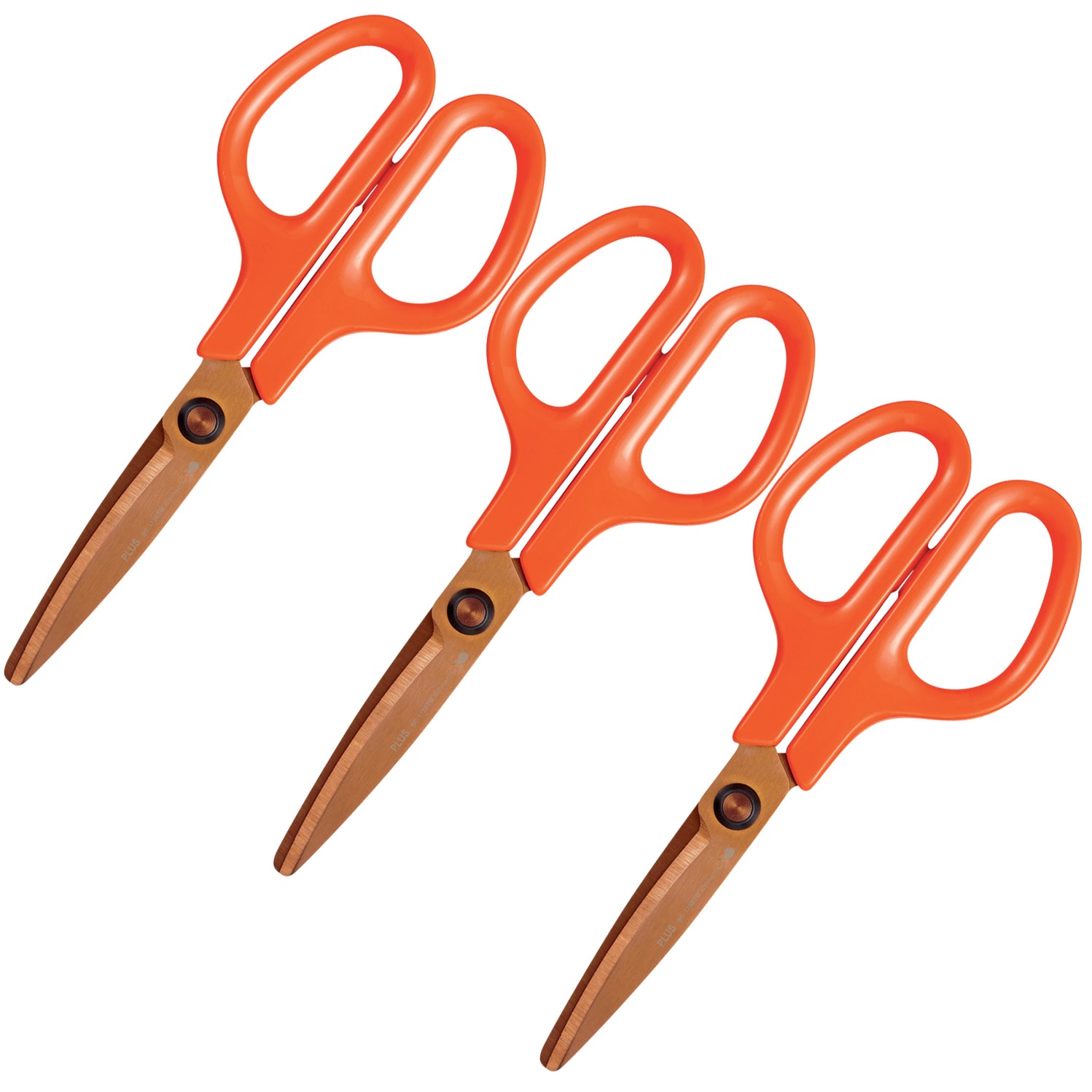 PLUS Titanium Curved Blade Scissors 3-Pack | Washable, Micro-Serrated ...