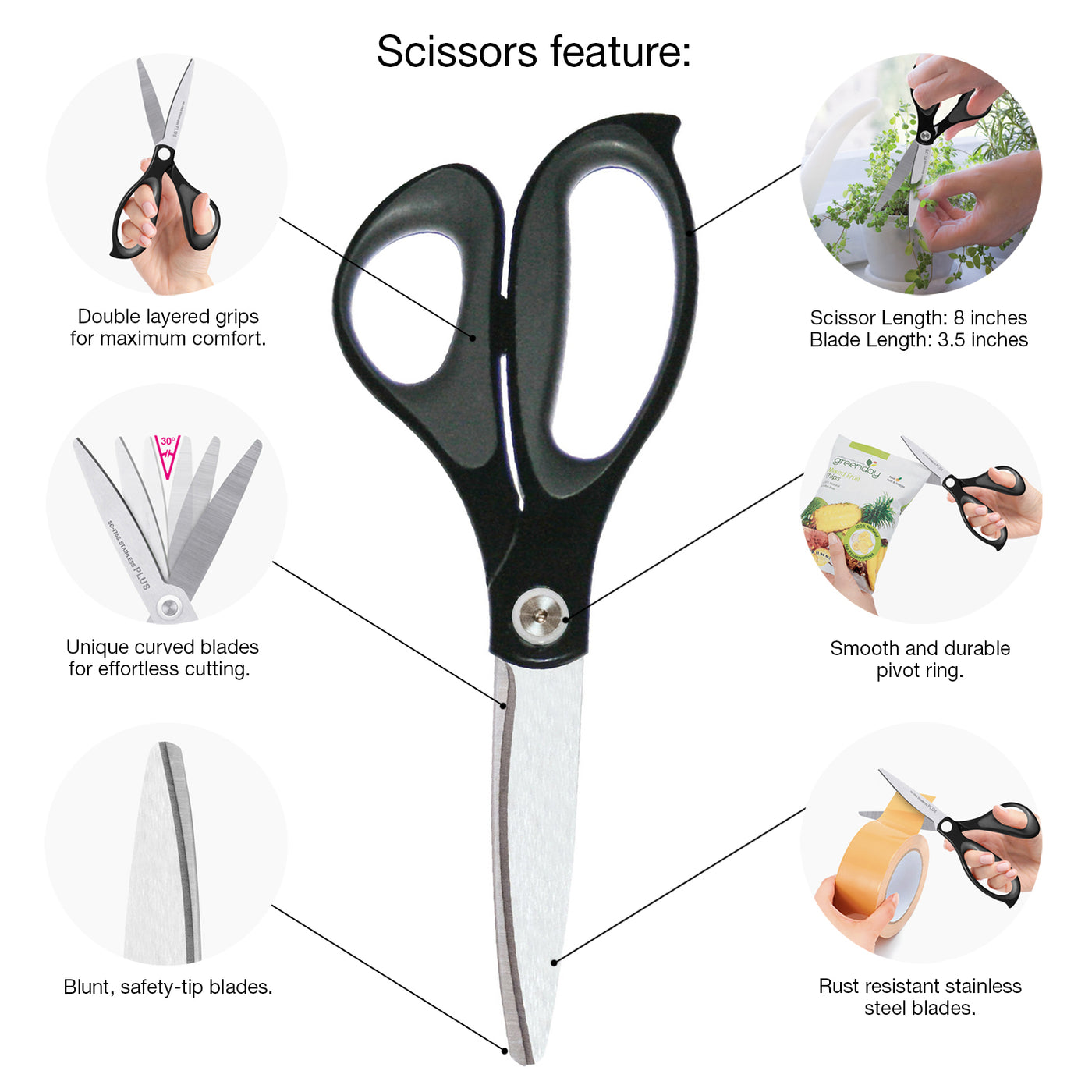 Large Curved Blade Scissors — Guard Your ID